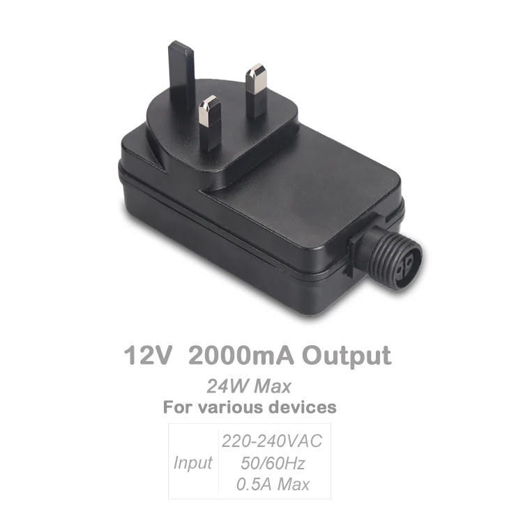 Uk Plug 12v 2a Waterproof Ac Adapter Led Driver - Buy 24w Class 2 Selv ...