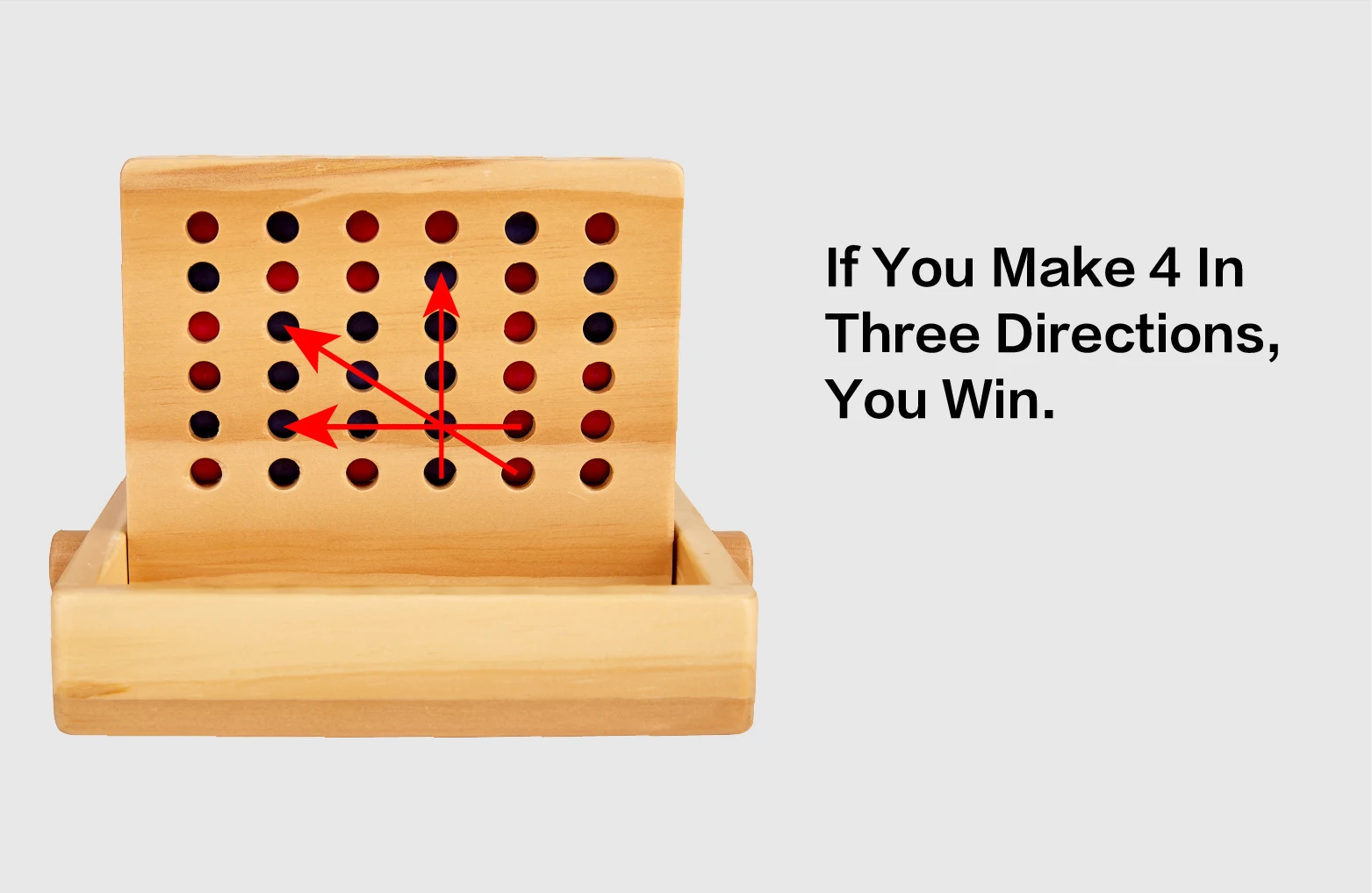 4 In A Row Game Wooden Four In A Row Travel Game Educational Winning ...