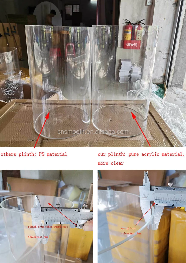 Acrylic Clear Round Column Plinth for Wedding Decoration