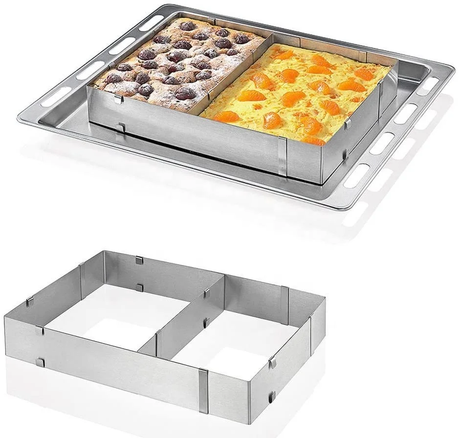 Stainless Steel Adjustable Rectangle Mousse Cake Mould Baking Mold ...