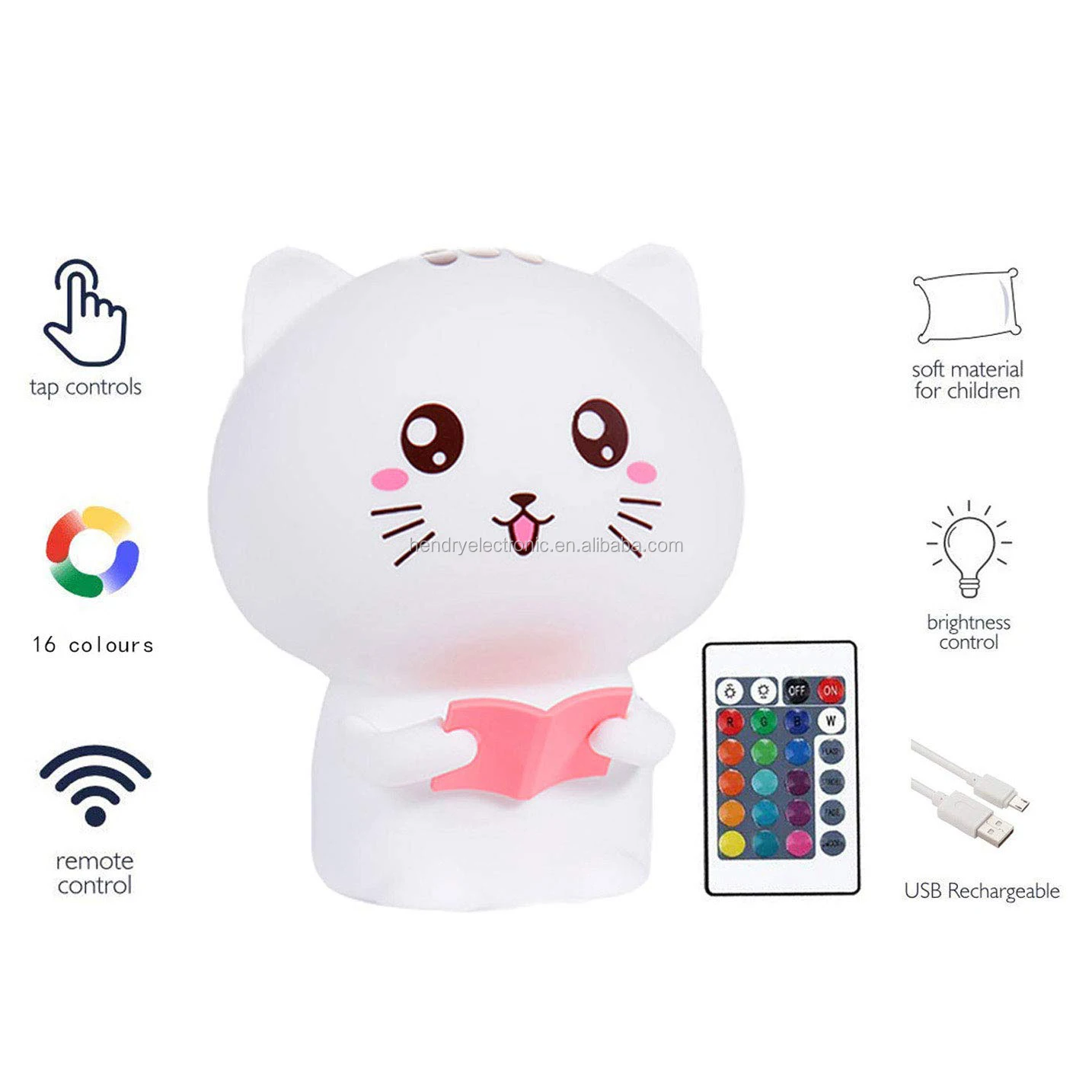 Cat Shape Silicone Night Lamp Baby Led Night Light - Buy Lamp Silicone ...