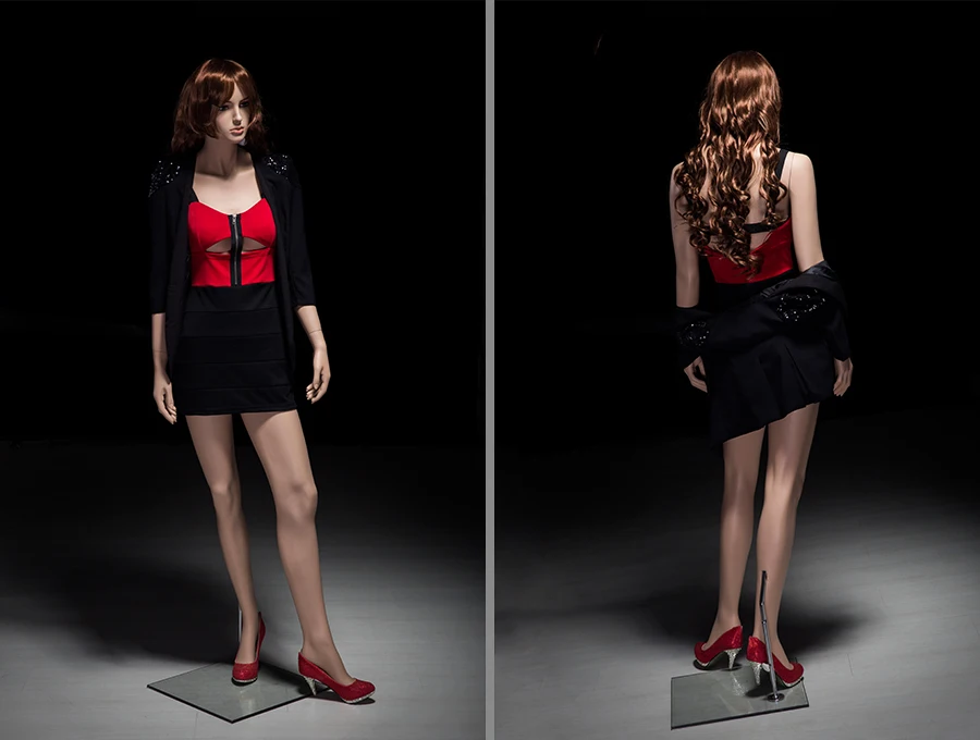 Fiberglass Full Body Female Realistic Mannequin with Glass Base - Ideal ...