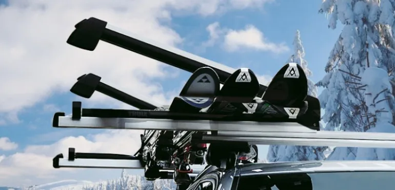 SUV Roof Aluminum Alloy Car Loaded Snowboard Double Skis Snowboard ...