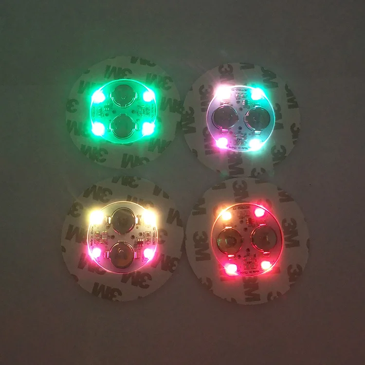 Colorful Change Rgb Led Sticker For Bottle,Multicolor Led Coaster ...