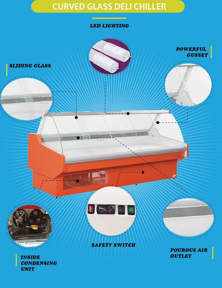 Commercial Fridge Butcher Store Refrigerator Meat,Deli Food Display ...