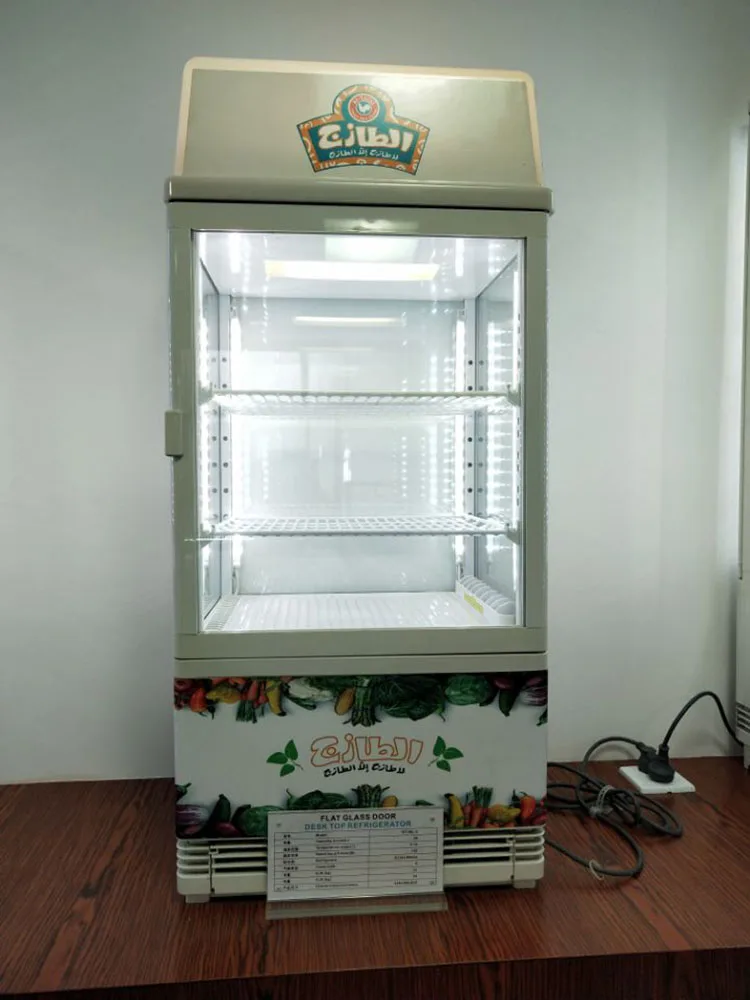 98l-2 Mini Glass Door Showcase Refrigerator Chiller Beverage Can Cooler ...