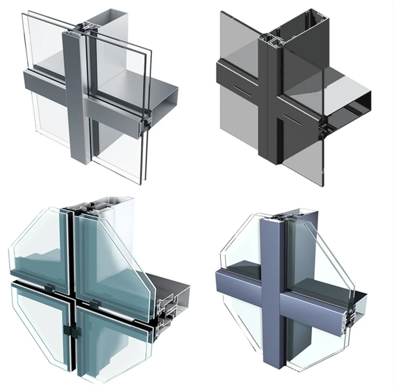 Exterior Buildings Glass Curtain Wall System Aluminum Point Support ...