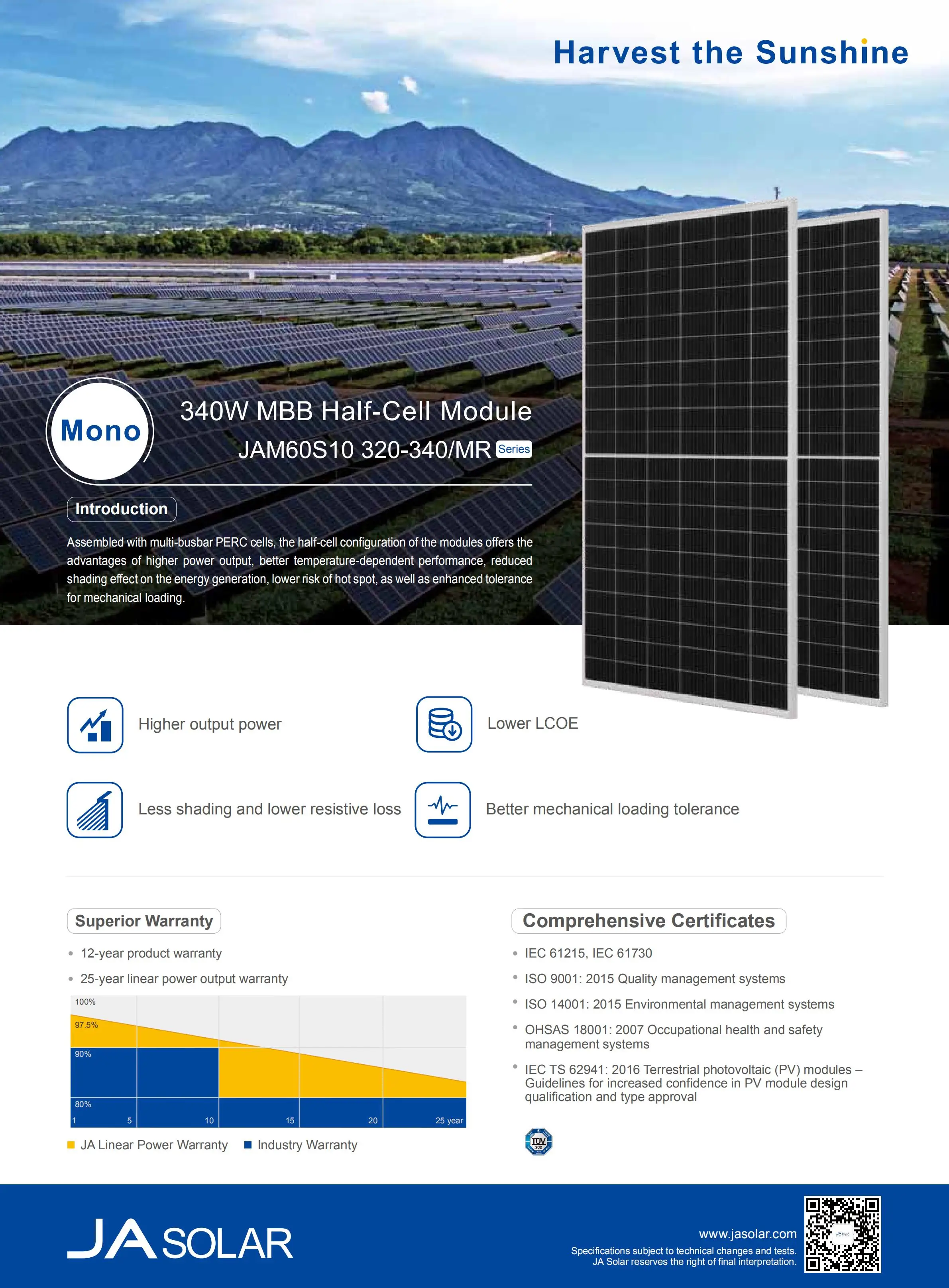 JA Solar JAM60S10 - High Efficiency 340W Solar Panels