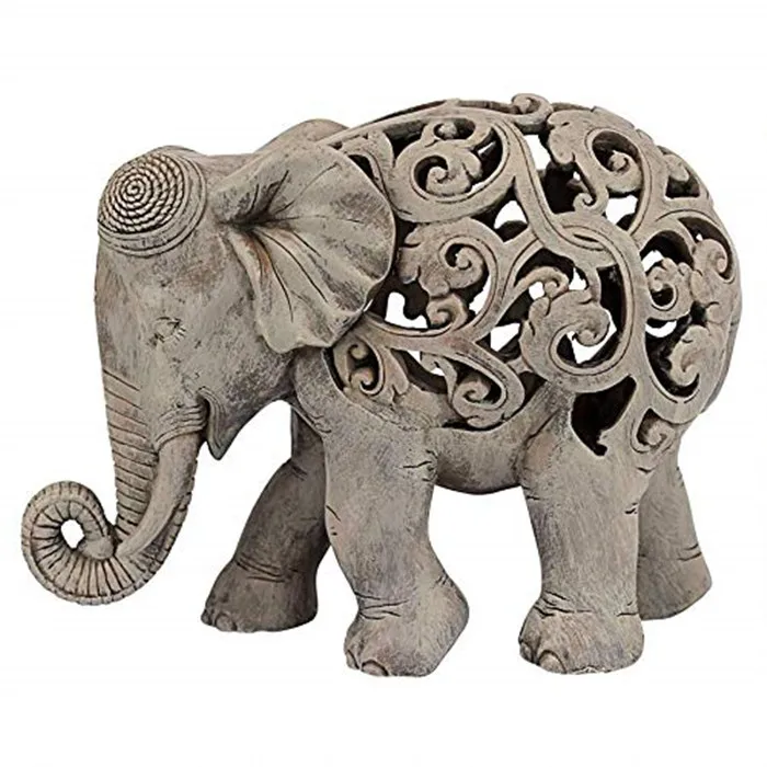 Resin Elephant Sculpture Anjan the Elephant Indian Decor Jali Animal ...