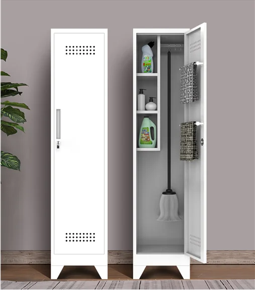 2 Door Steel Janitorial Cabinet for Efficient Broom and Mop Storage in ...