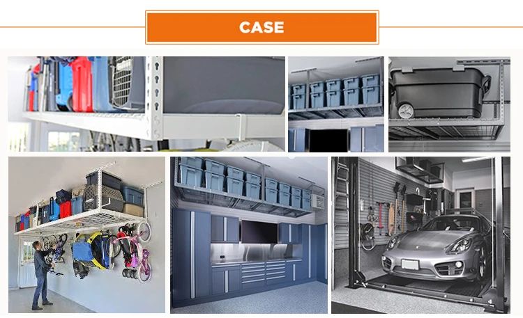 4x8 Overhead Rack Adjustable Ceiling Mounted Shelving System For Garage ...