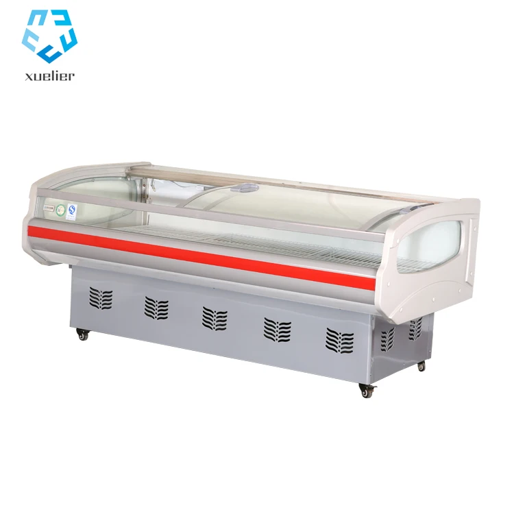 Supermarket Curved Glass Butchery Display Fridges Island Freezer Frozen ...