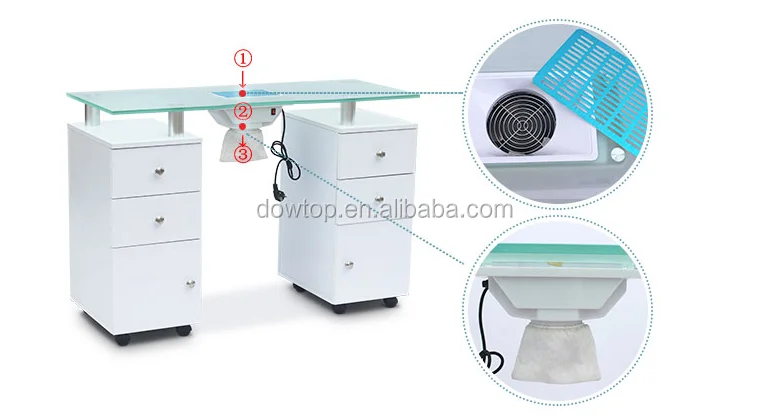 Modern Nail Desk Design Beauty Salon Desk White Nail Table Nail Tech ...