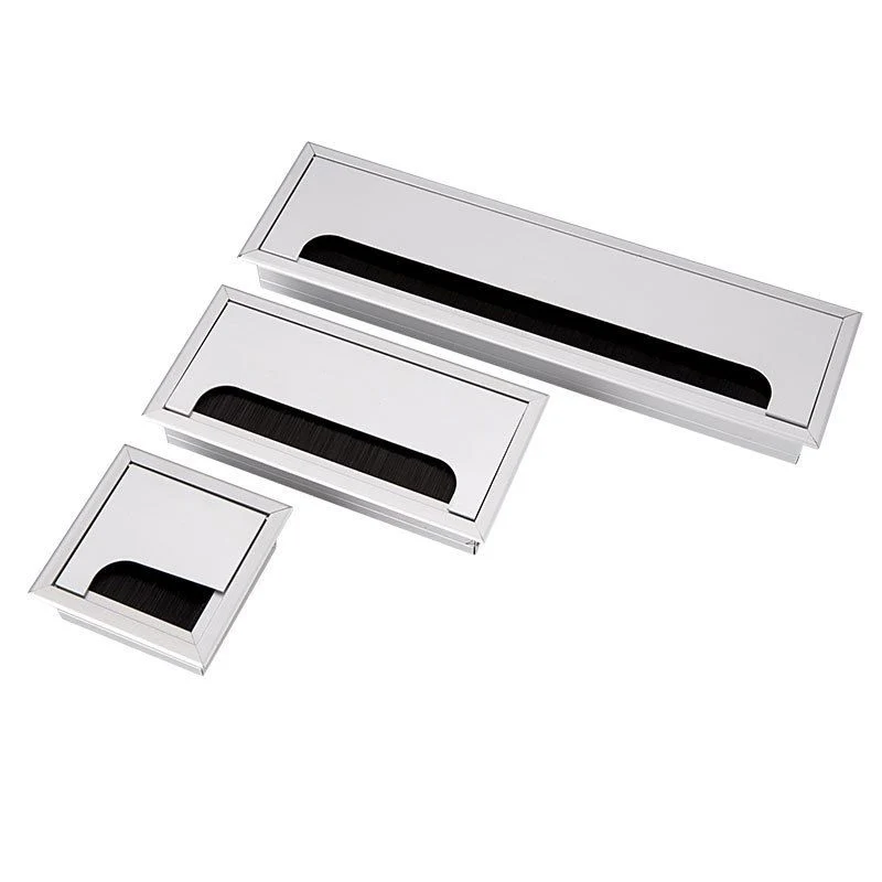 Aluminium Table Wire Manager Rectangular Brush Wire Cable Table Hole ...