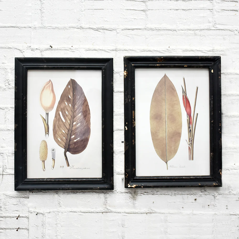 Luckywind Vintage Rustic Black Wood Picture Frame Wall Art Decor ...