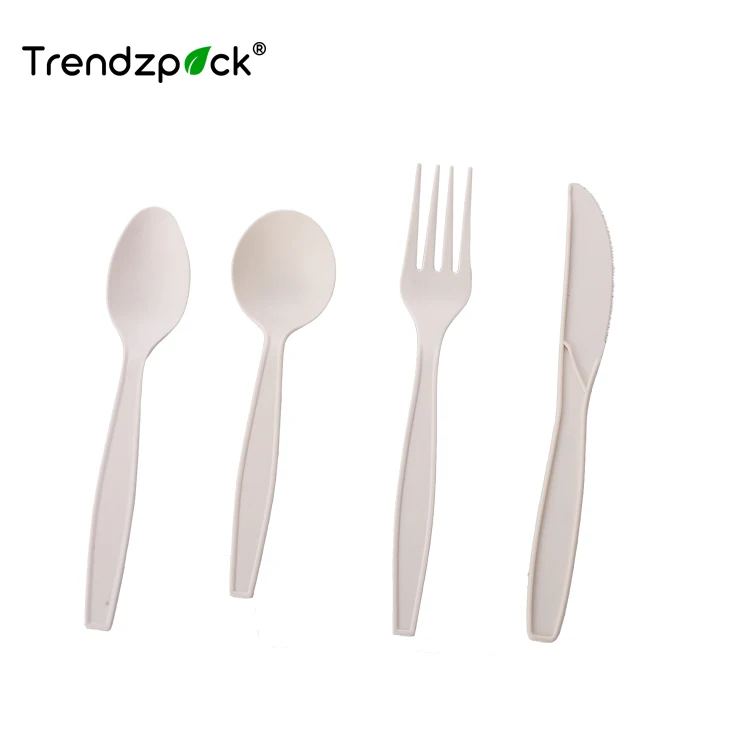 Biodegradable Compostable CPLA Cutlery Set with Knife Fork Spoon| Alibaba.com