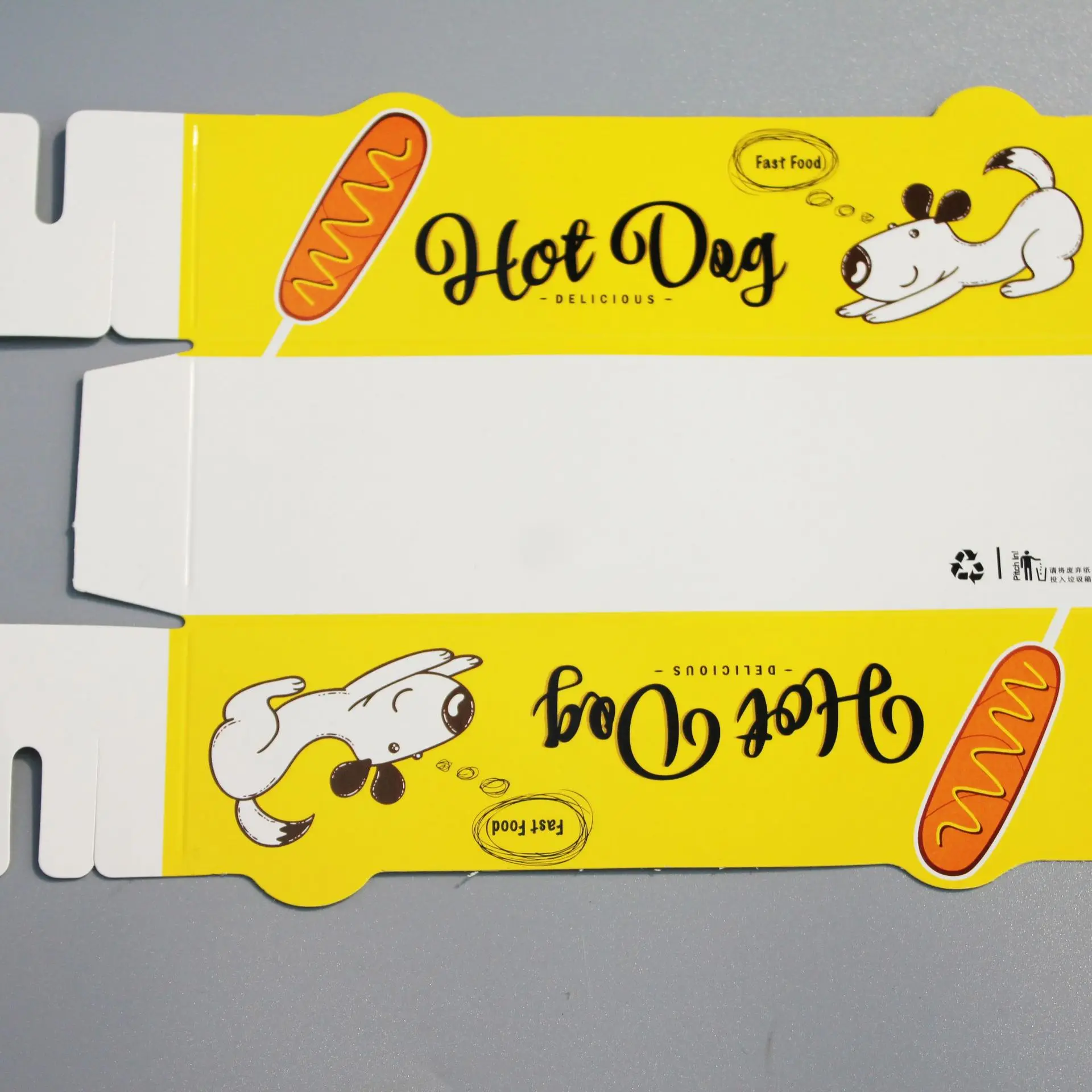 High Quality Food Grade Cardboard Paper Hot Dog Tray Packaging Box