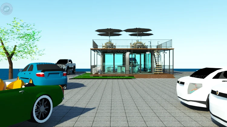 Outdoor Full Glass Snack Coffee Cafe Bar House Refreshment