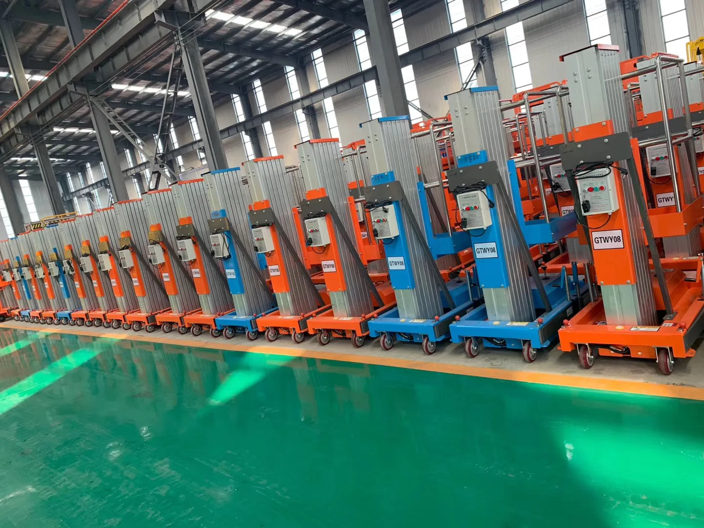 8m 10m 12m Mobile Man Lift Aluminum Alloy Single Track Lift Double Mast ...