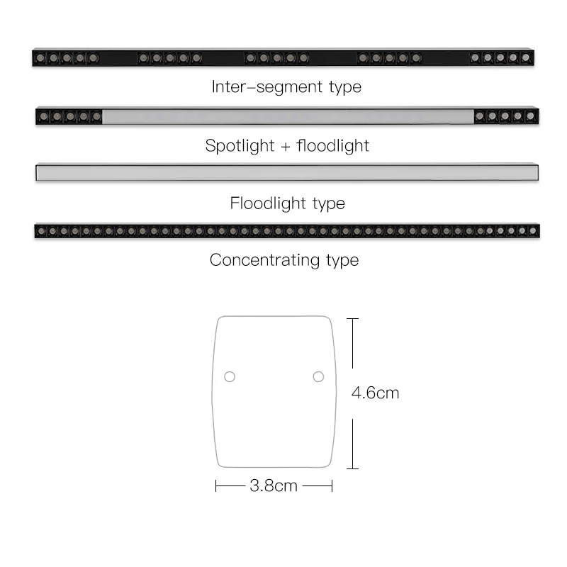 90x35mm Recessed Led Linear Light Pc Diffuser Linear Recessed Led Light ...