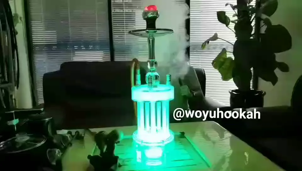 China Factory Smoke Pipe 4pipes Led Chicha Acrylic Hubbly Bubbly Shisha ...