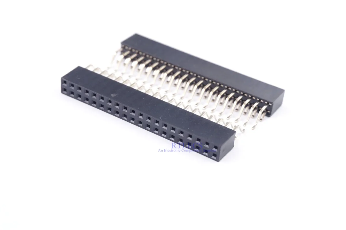 SMT PCB Female Header 2.54 Mm 2x20 Pin Dual Row Right Angle