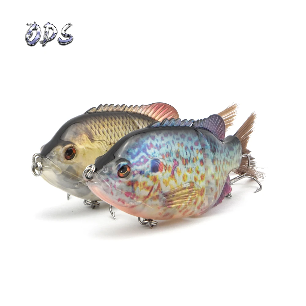 ABS Plastic Lure 15cm 2 Section Bluegill Brush Tail Sunfish Glide ...