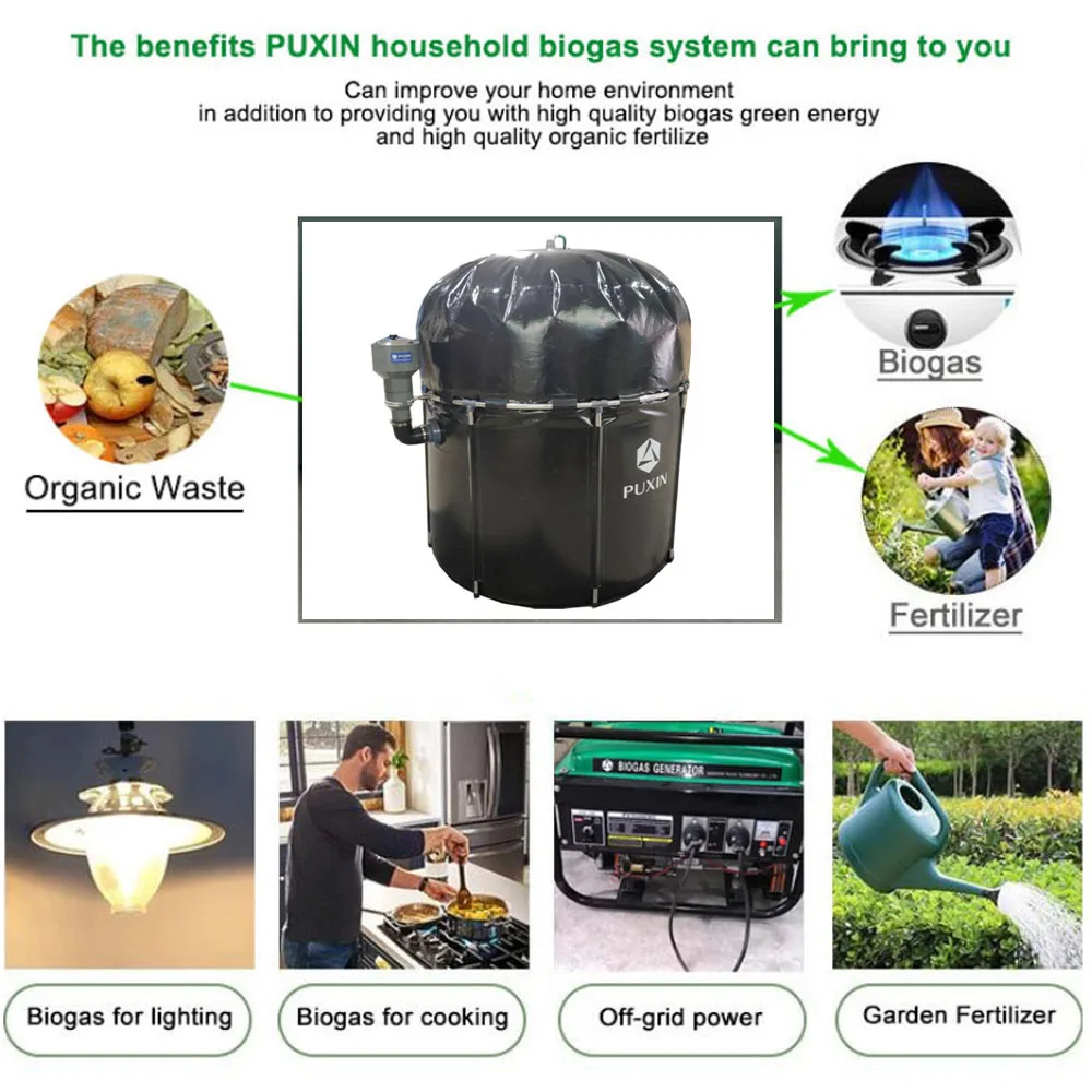 Customize Size Logo PUXIN Home Biogas Biodigester Systems