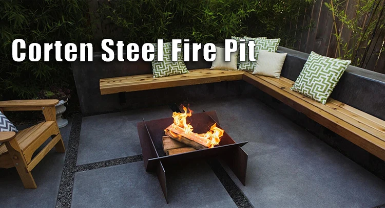 Detachable Camp Firepit Foldable Brazier Corten Steel