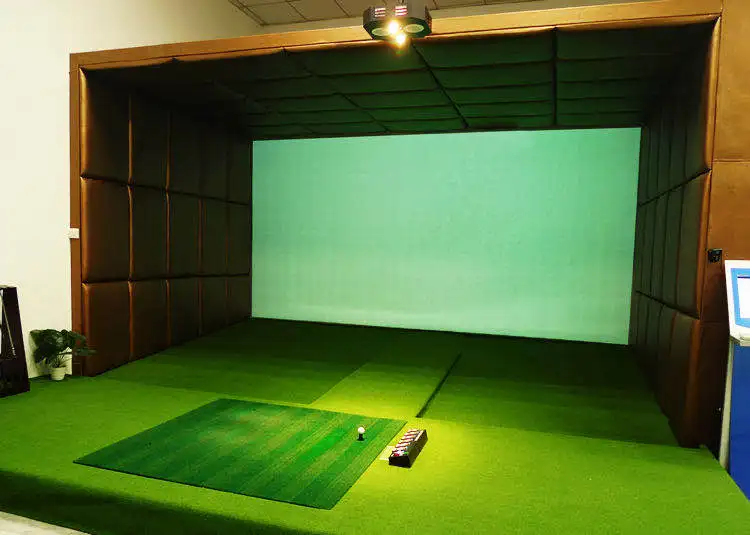 Indoor Golf Simulator Screen with Silence Cloth & Foam Panels