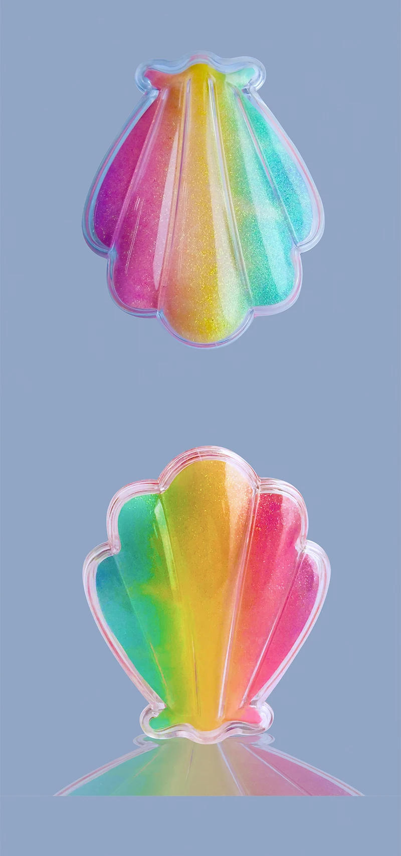 Ombre Gradient Rainbow Sea Shell Detangling Comb Glitter Mermaid Hair ...