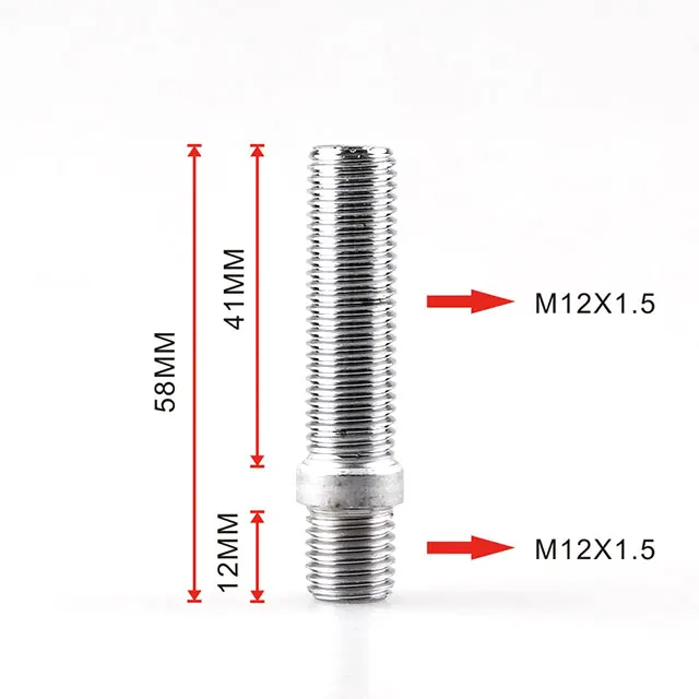 20pcs M12*1.25 To M12*1.5 Wheel Stud Conversion Tall Lug Bolts To Studs ...