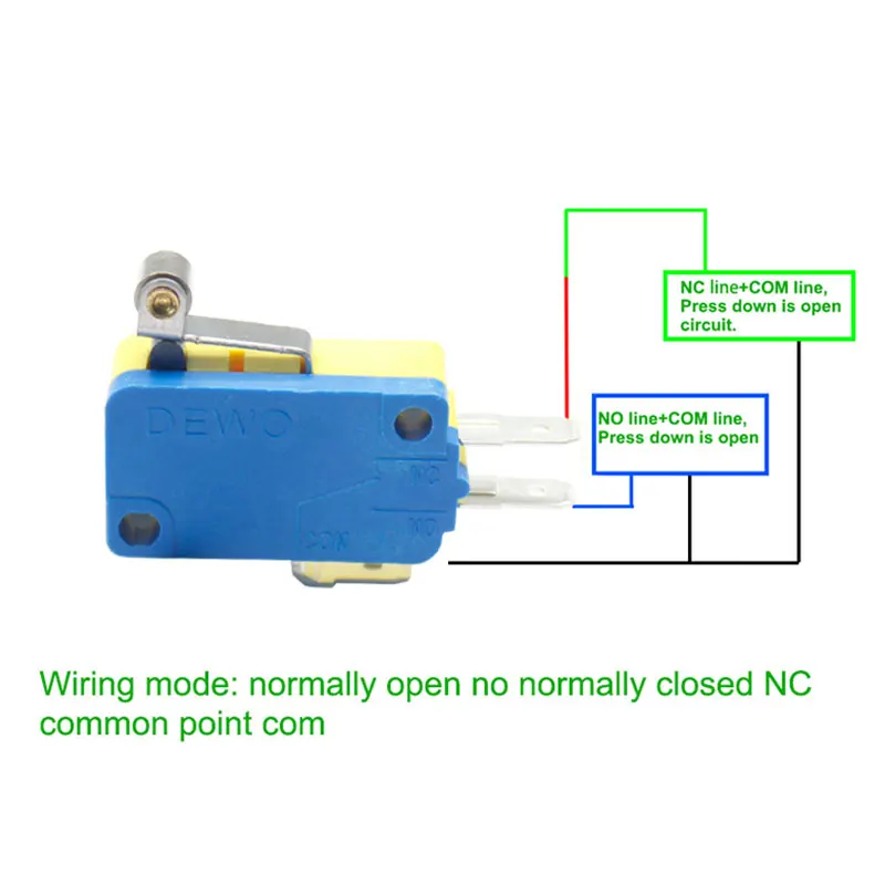 Dewo Dv Series 250v 16a Normally Open Push Button Micro Switch With ...