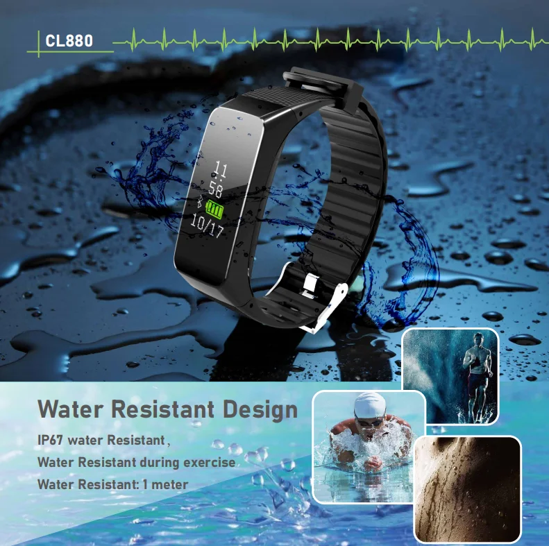 Fitness Tracker Wristband Smart Watch Heart Rate Monitor Pedometer Ip67 ...