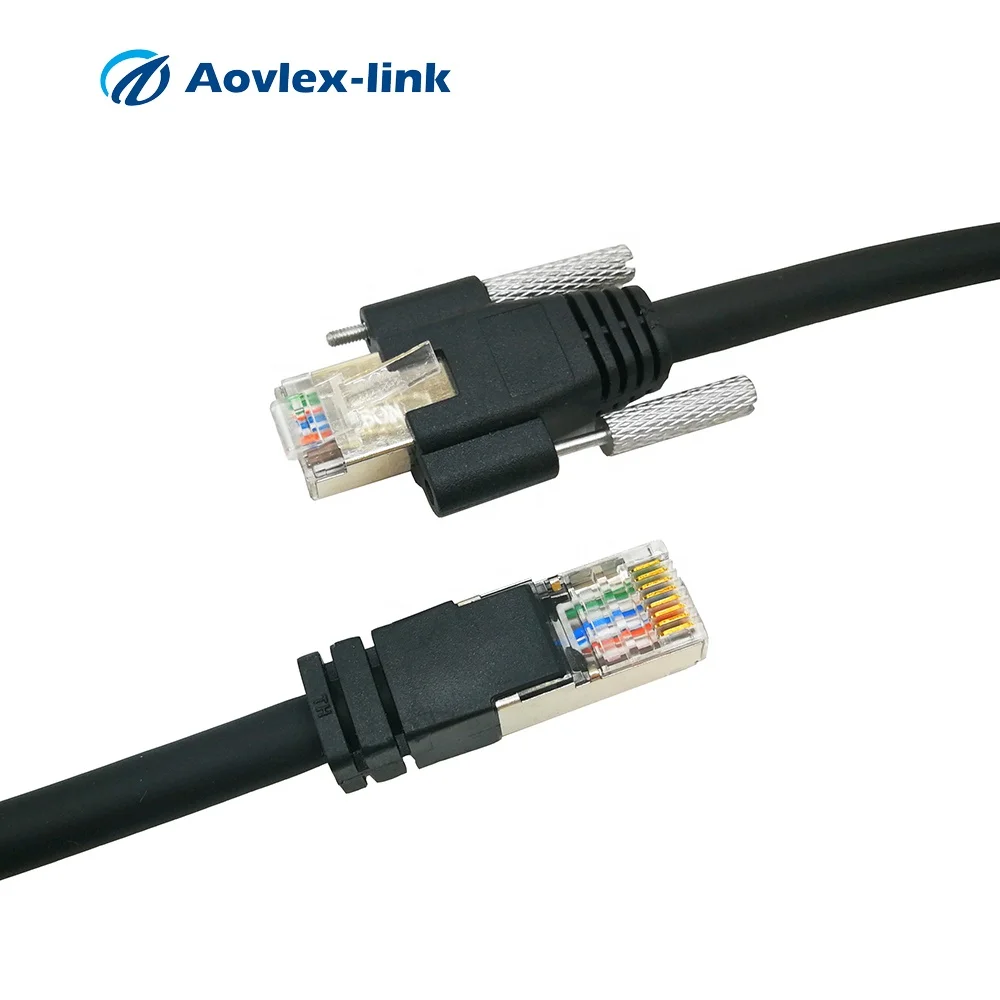 Industrial Camera Cable Cat6a Ethernet Rj45 8p With Screw Lock Machine ...