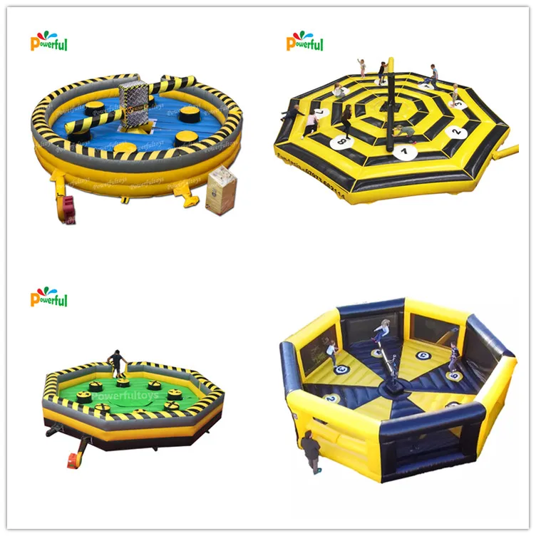 Trampoline Park Game - Inflatable Wipeout Sweeper Machine