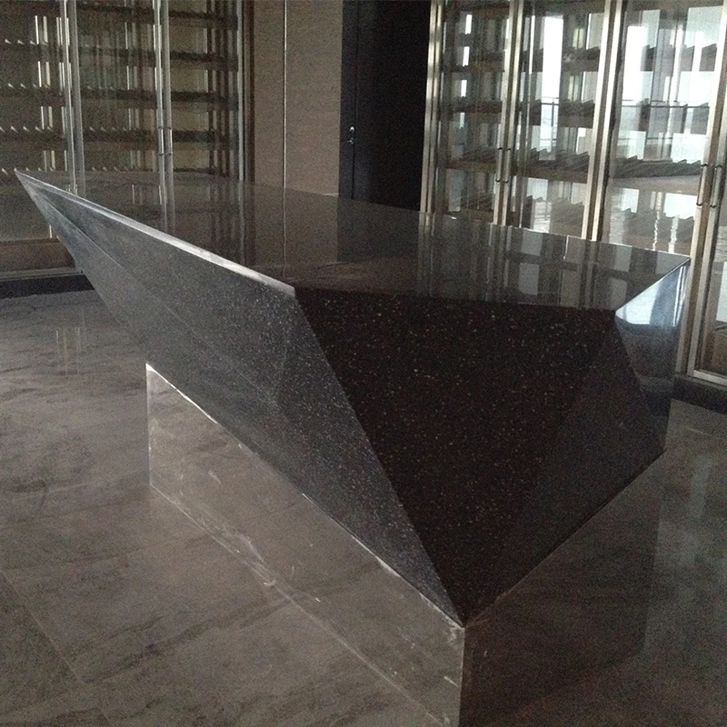 Solid Surface Marble Reception Desk Black - Buy Reception Desk Black ...