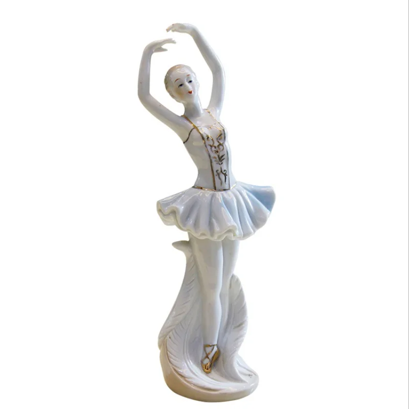 Home Decor Ceramic & Enamel Figurine Ballet Dancer Design Ceramic ...