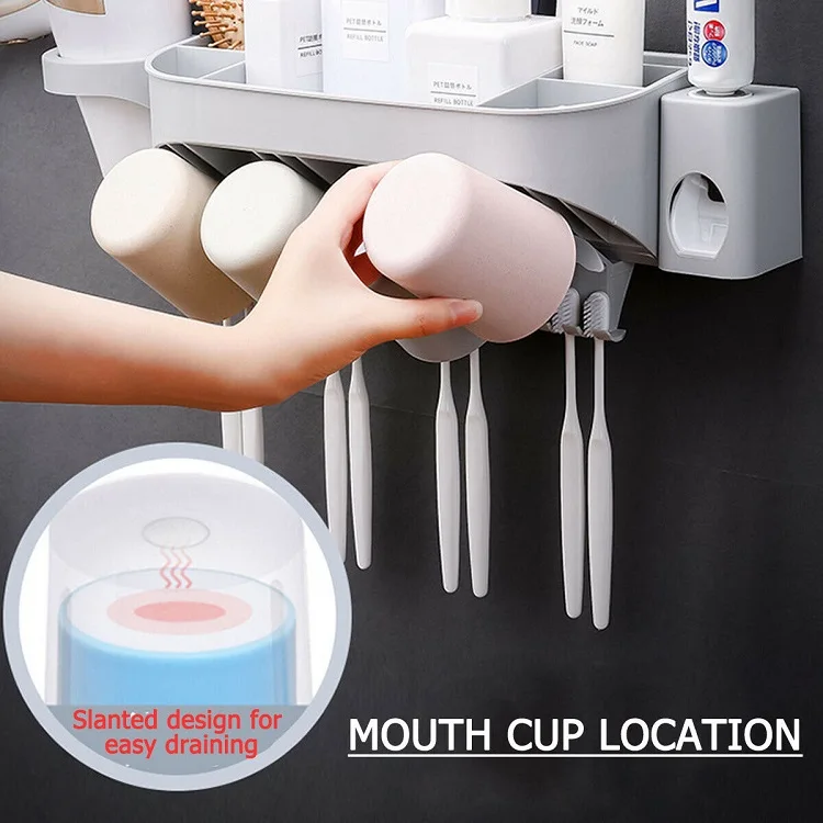 2019 New Design Wall Mounted Bathroom Plastic Toothbrush Holder And ...