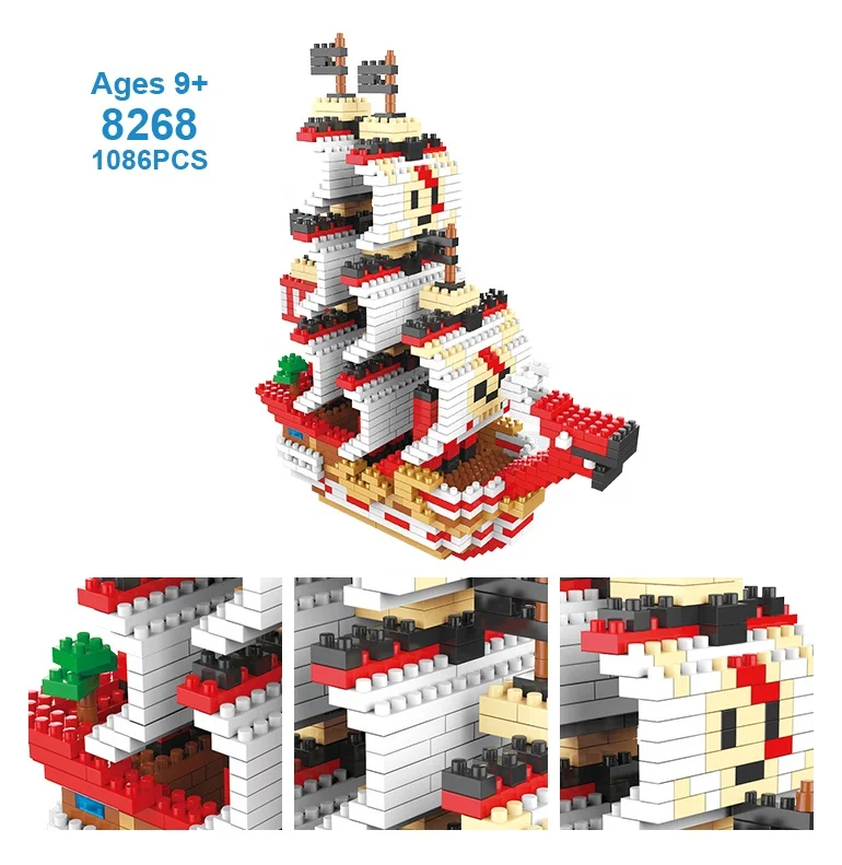 Abs Diamond Block Warship 3d Puzzle Model Oem Nanoblocks Kids Toy Micro ...