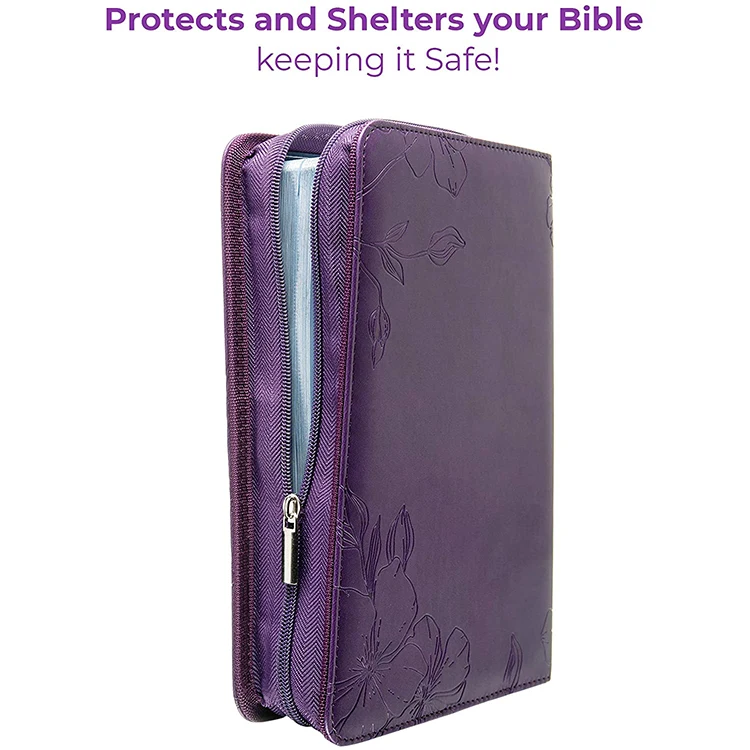 Fashion Christian Gift Women Bible Cover Case Bag In Purple With ...