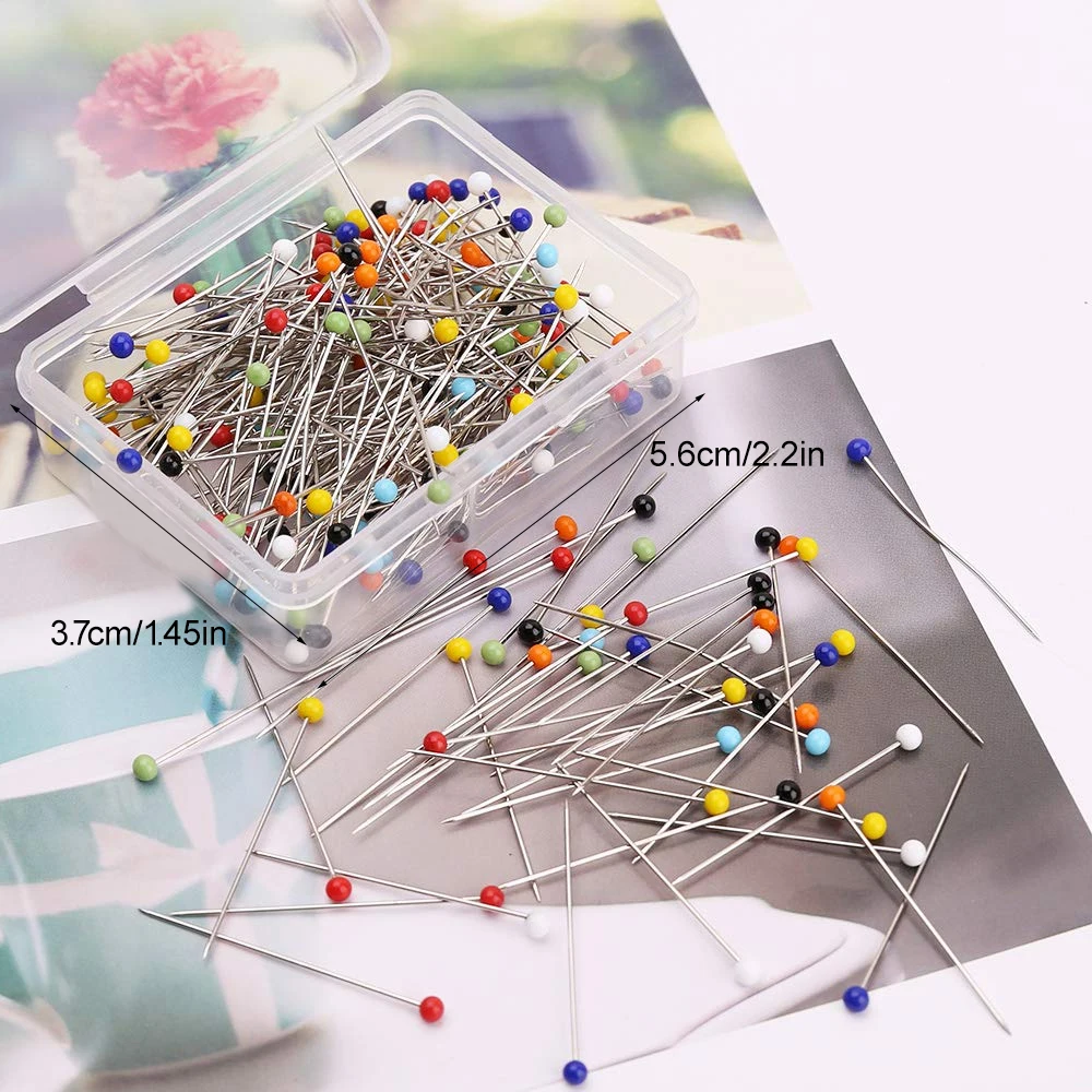 38mm 100pcs Hot Selling Colorful Decorative Glass Head Pins Colorful ...