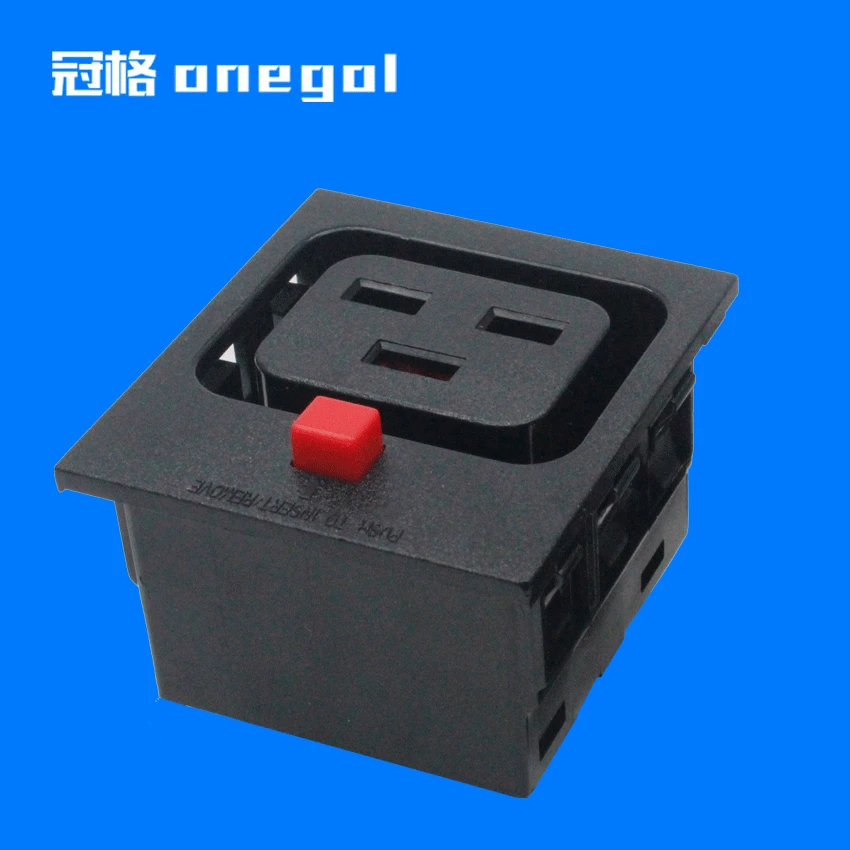 250v 16a Pdu Snap-in C19 C14 Red Push Button Lock Socket For Ups - Buy ...