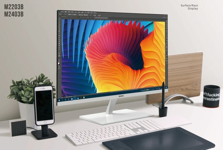 M2203b 22 Inch Pc Monitor Ultra Slim Frameless Desktop Computer Pc ...