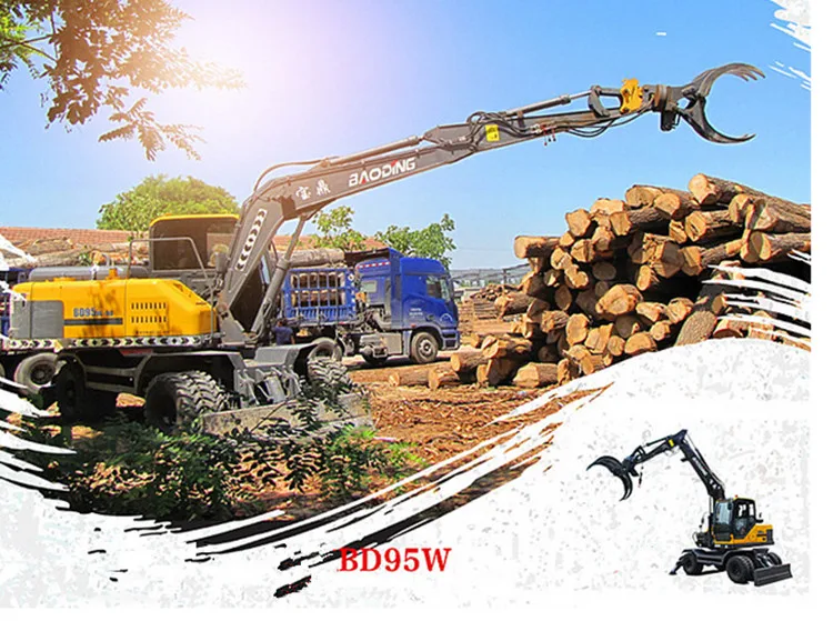 360 Rotating Timber Loader Wheel Moving Forest Machine Bd95w - Buy ...