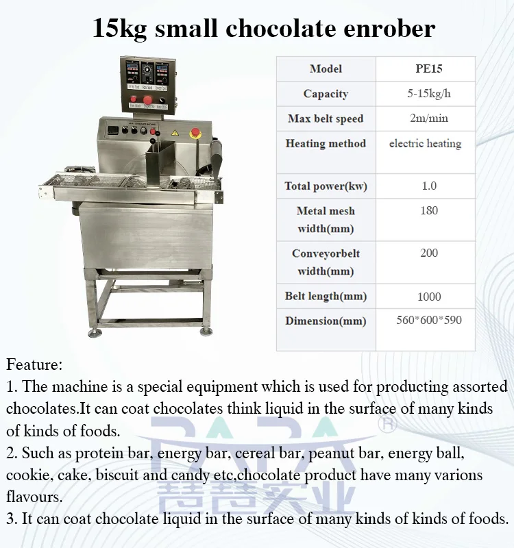 Automatic Small Chocolate Enrobing Machine with Cooling Tunnel