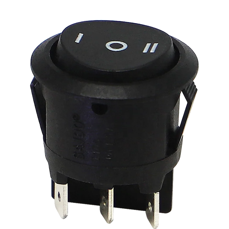 22mm Round Rocker Switch 6pin ON-OFF-ON - 10000 Mechanical Life