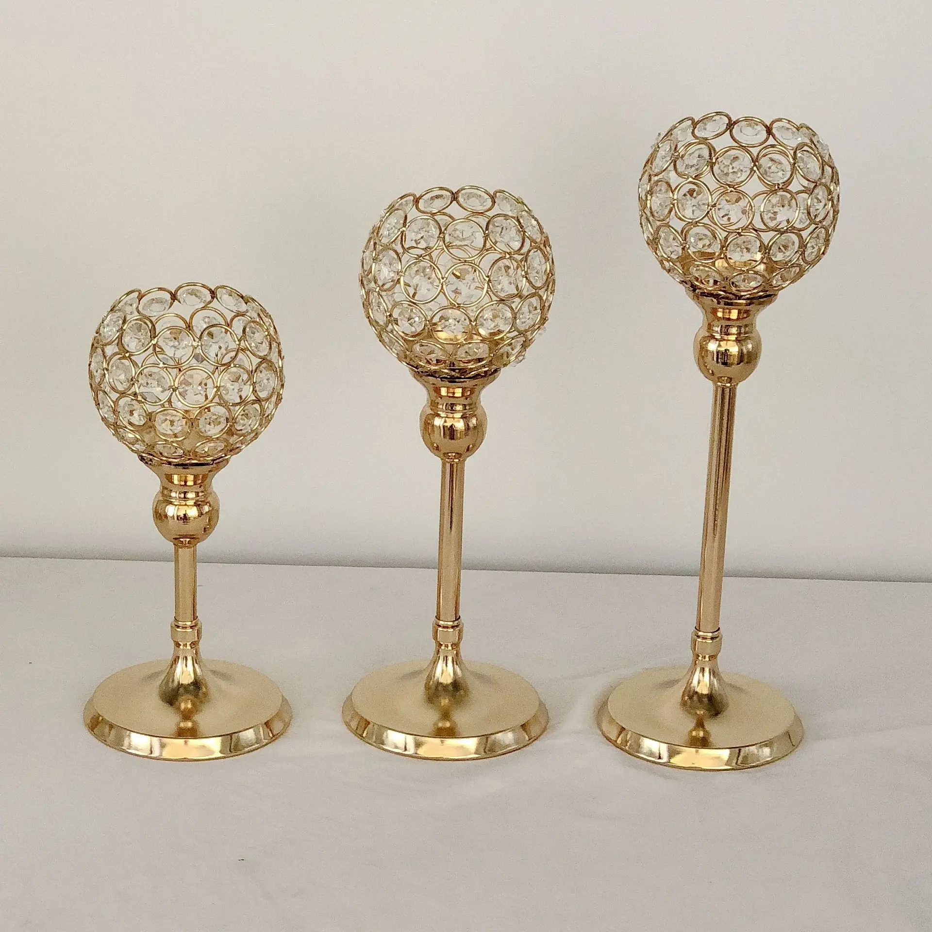 8 Arm Glass or Acrylic Cup Antique Metal Gold Candelabra