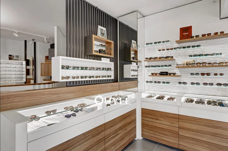 Optical Shop Counter Design - Stylish & Functional MDF Wood