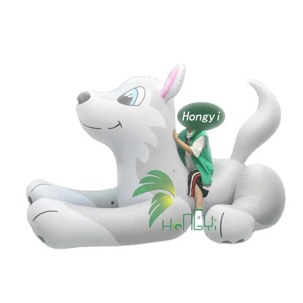 Squeaky Inflatable Ride on Husky - Fun Pool Toy